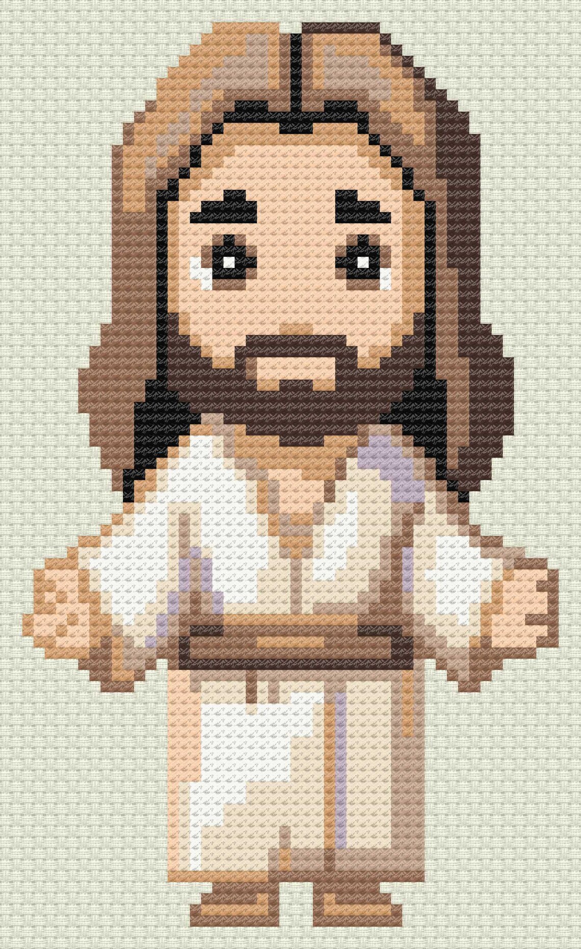 Cute Jesus Cross Stitch Pattern | Hoop Embroidery | PDF | Instant ...