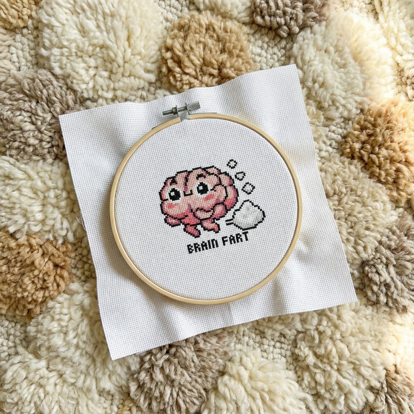 Cute Brain Fart Cross Stitch Pattern | Hoop Embroidery | PDF | Instant ...
