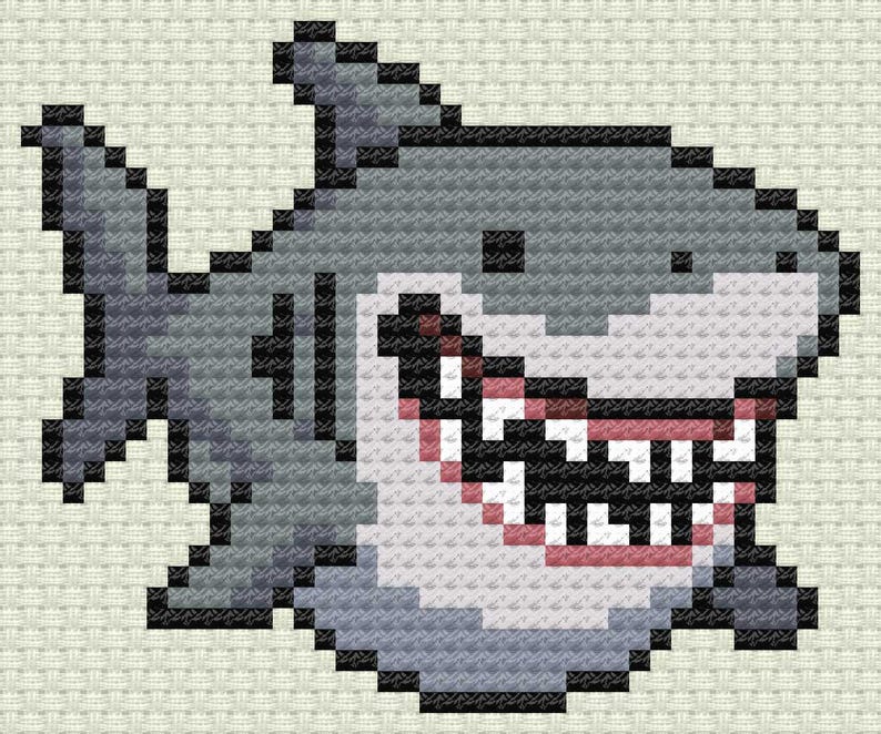 Cute Smiling Shark Cross Stitch Pattern | Hoop Embroidery | PDF ...