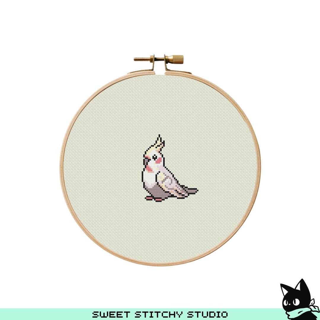 Cute Small Cockatiel Cross Stitch Pattern | Hoop Embroidery | PDF ...