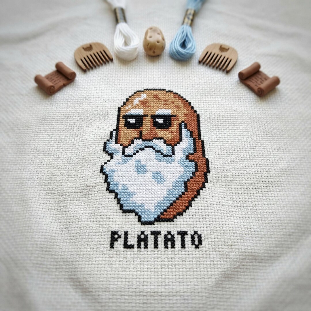 Cute Potato Plato Platato Cross Stitch Pattern | Hoop Embroidery | PDF ...