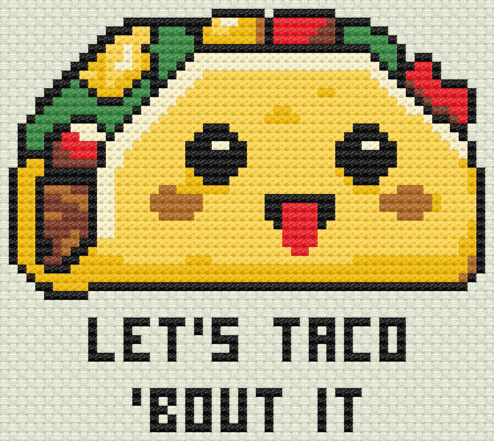 Cute Taco Cross Stitch Pattern | Hoop Embroidery | PDF | Instant ...