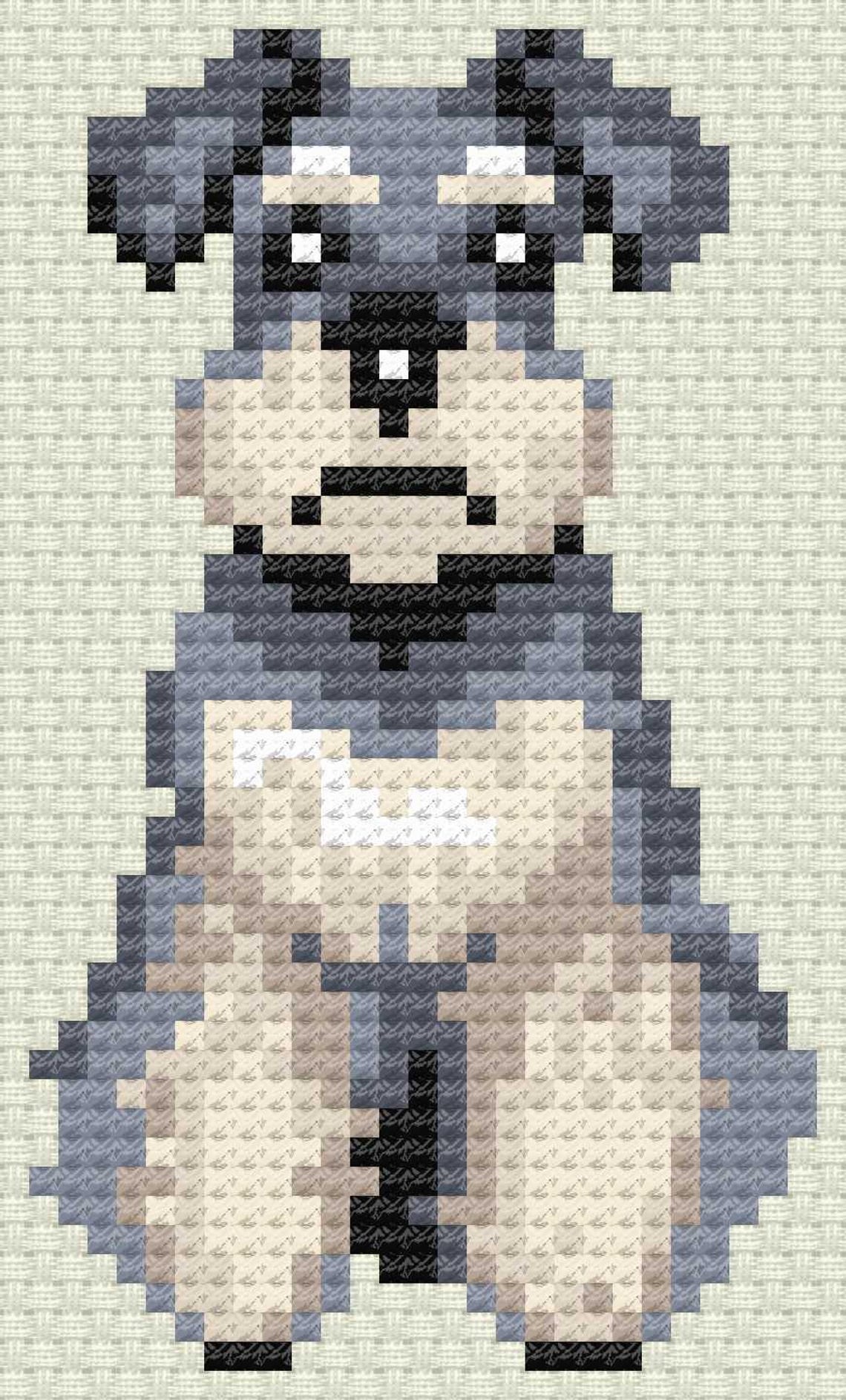 Cute Miniature Schnauzer Cross Stitch Pattern | Hoop Embroidery | PDF ...