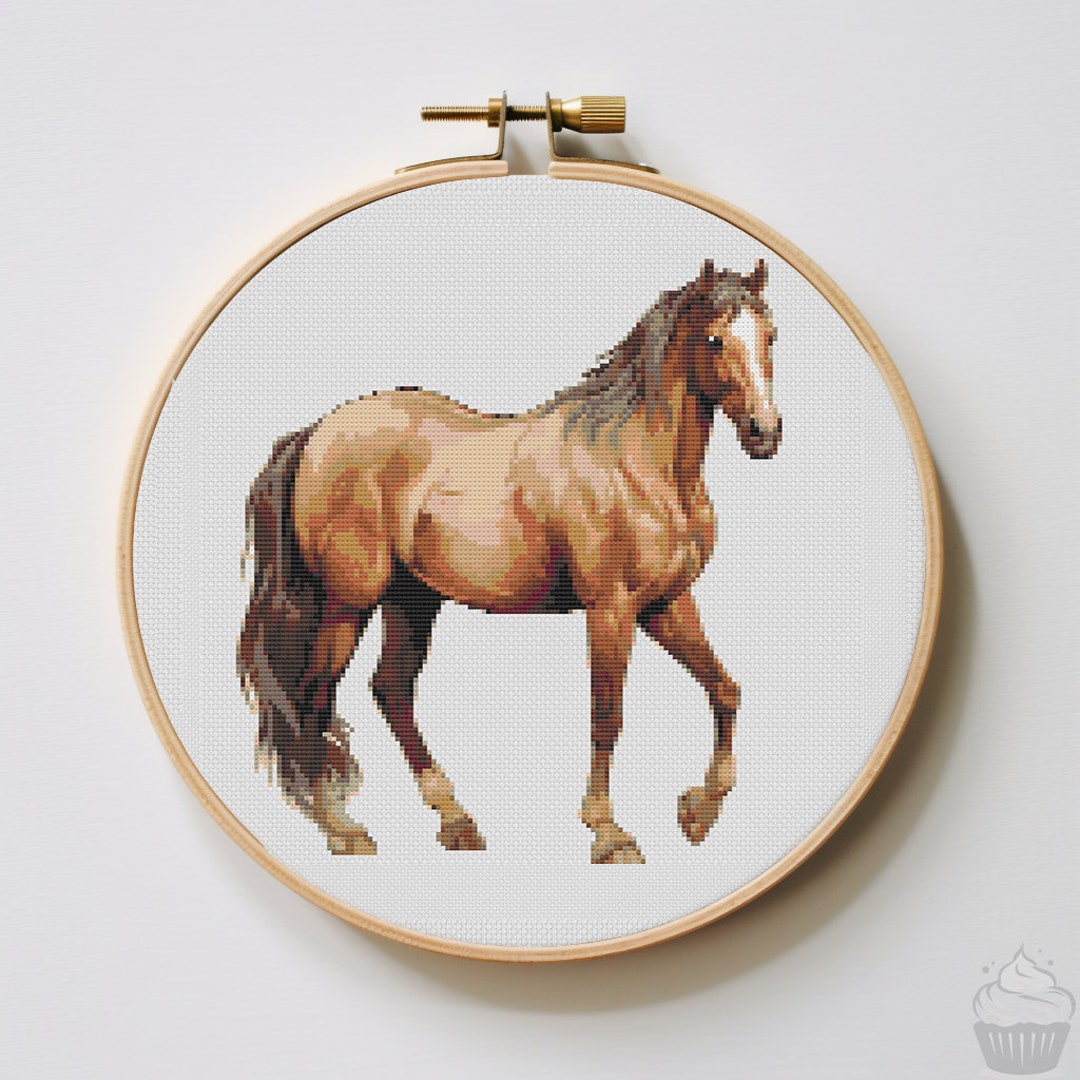 Horse Cross Stitch Pattern Hoop Embroidery PDF Instant Download ...