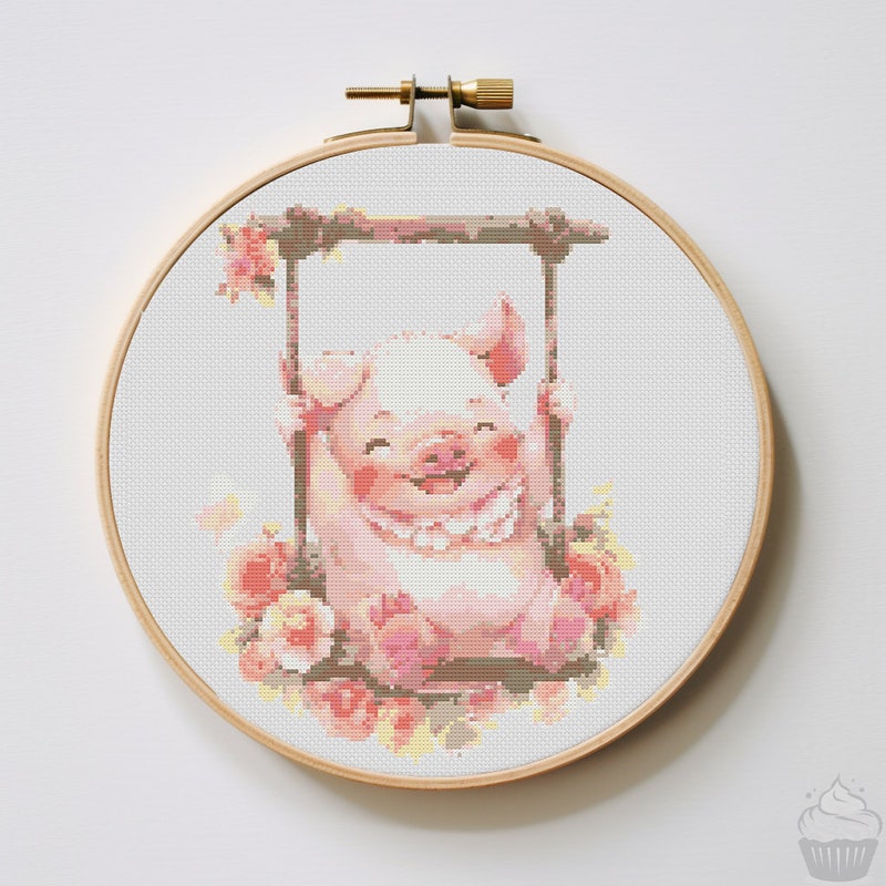 Pig Cross Stitch - Etsy
