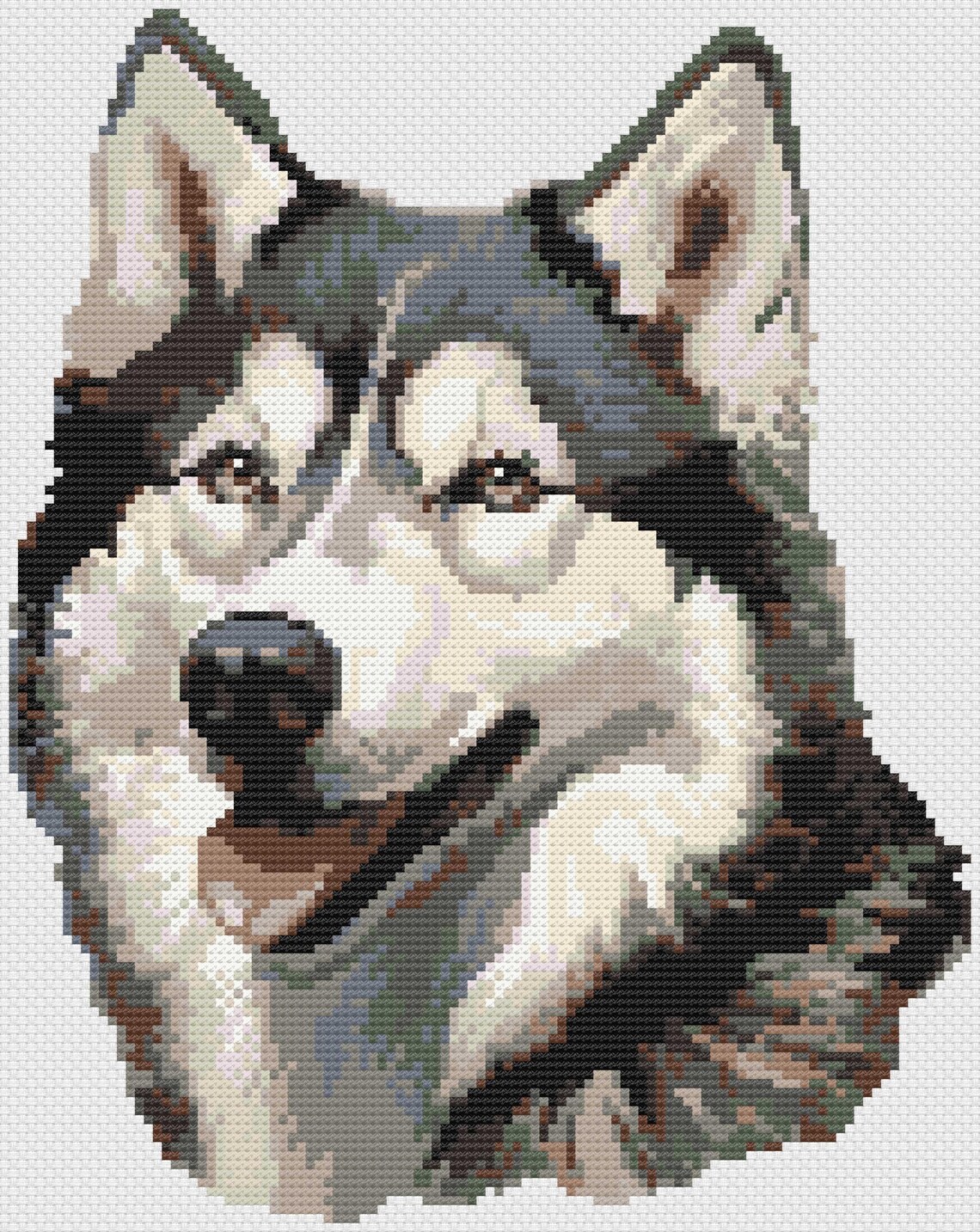 Husky Cross Stitch Pattern Hoop Embroidery PDF Instant Download ...