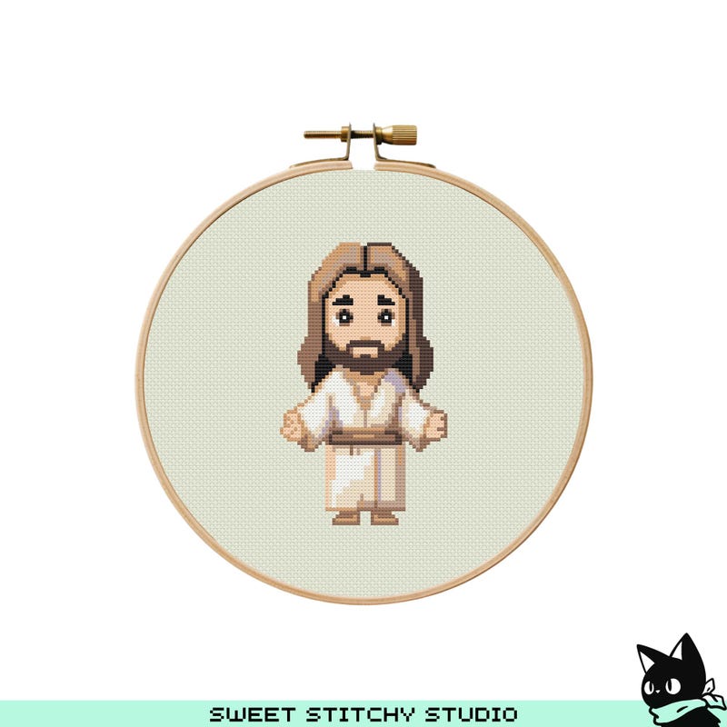 Jesus Cross Stitch - Etsy UK
