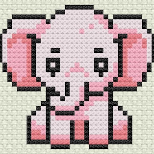 Cute Small Elephant Cross Stitch Pattern | Hoop Embroidery | PDF ...