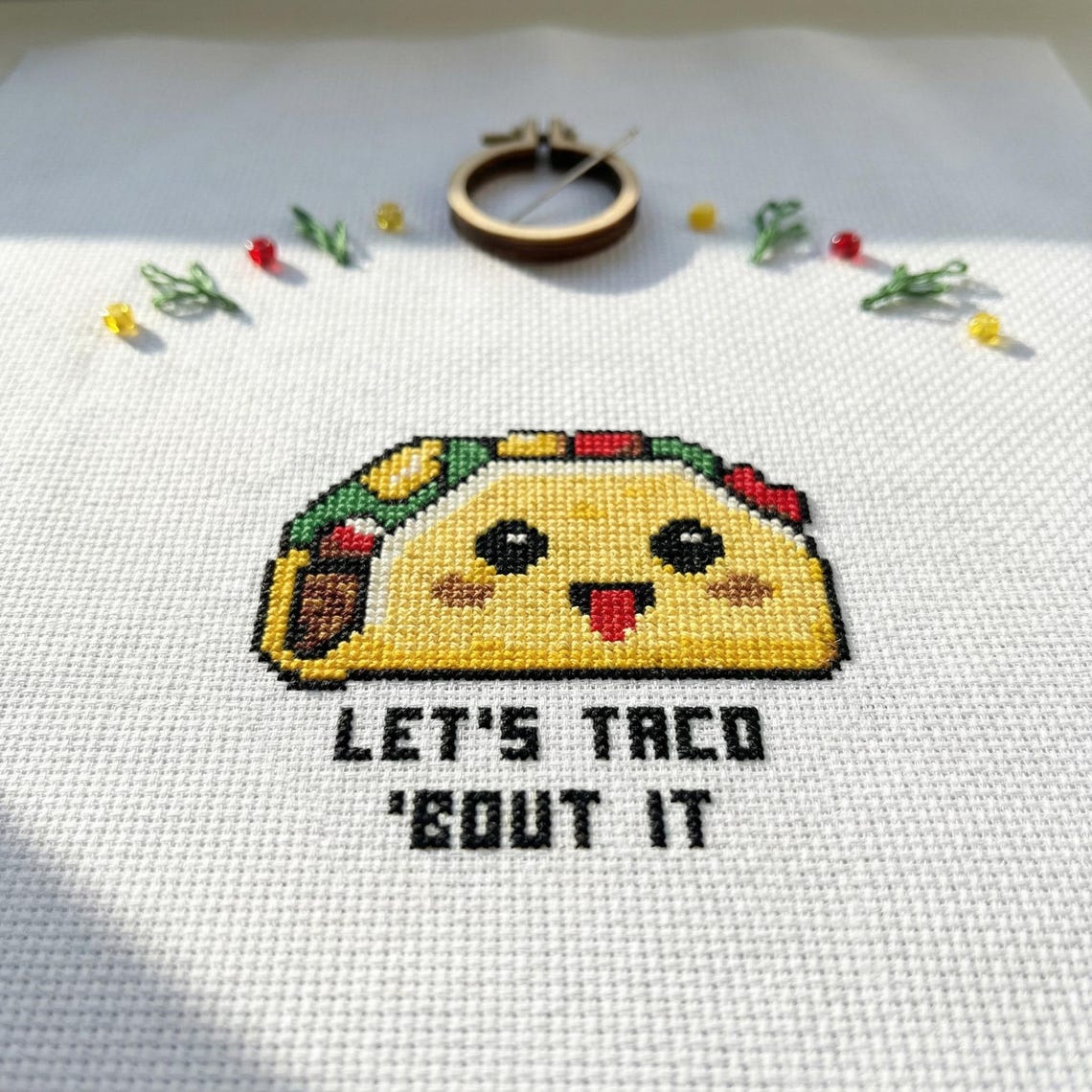 Cute Taco Cross Stitch Pattern | Hoop Embroidery | PDF | Instant ...
