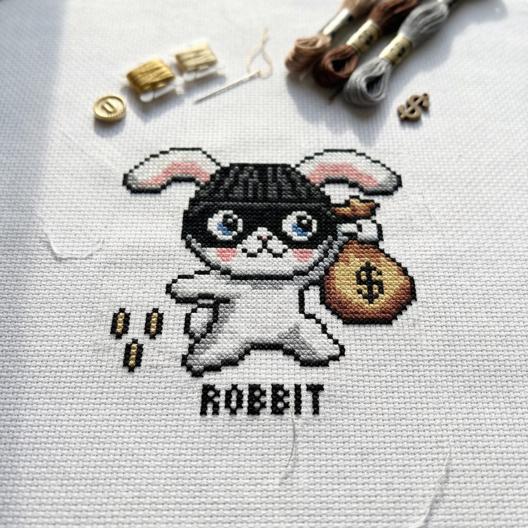 Cute Robbit Rabbit Cross Stitch Pattern | Hoop Embroidery | PDF ...