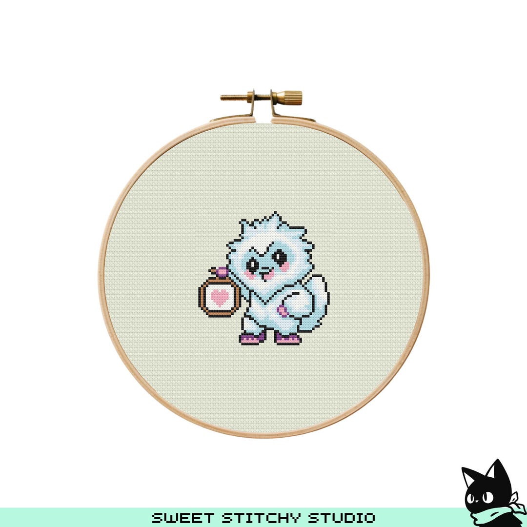 Cute Yeti Cross Stitch Pattern | Hoop Embroidery | PDF | Instant ...