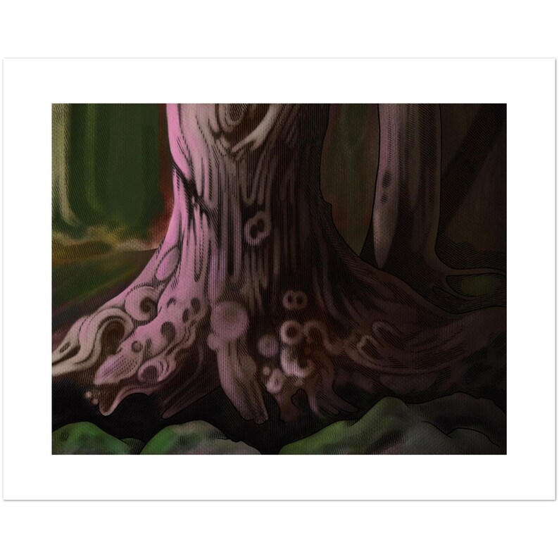 Tree Trunk Art Print: Forest Illustration Poster - Etsy