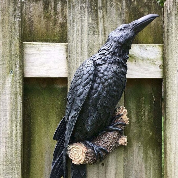 Crow Garden Statue - Etsy