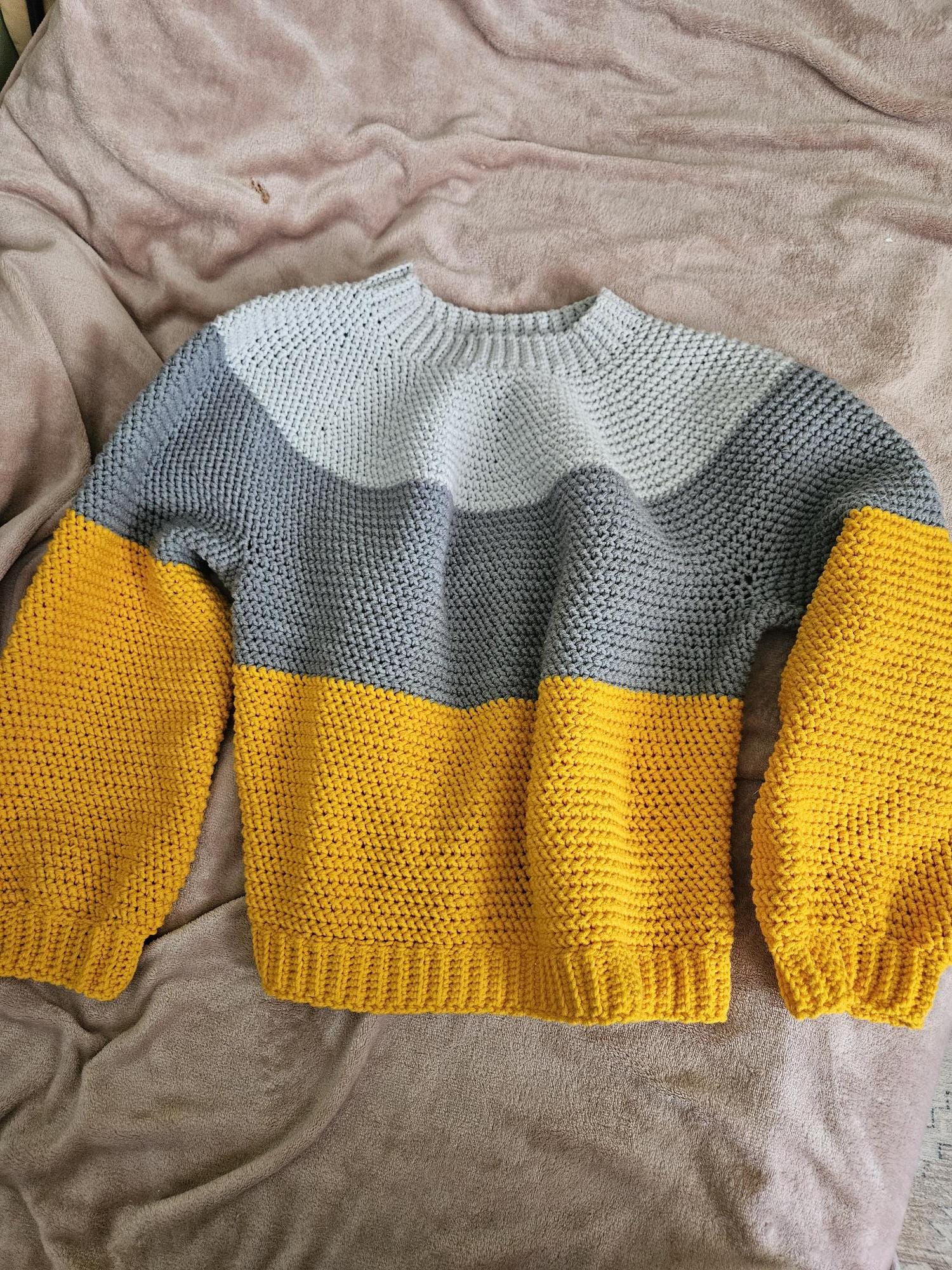 Golden Horizon Sweater Crochet Pattern: Top-down Block Colour (PDF ...