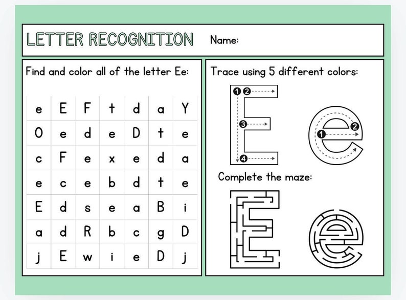 Letter Recognition Packet - Etsy