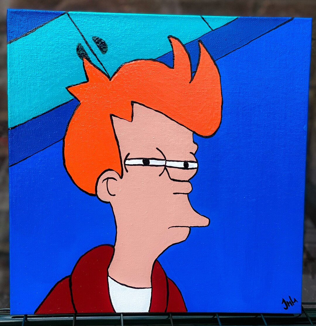 Futurama Fry Original Painting 30x30cm Includes Free Frame - Etsy