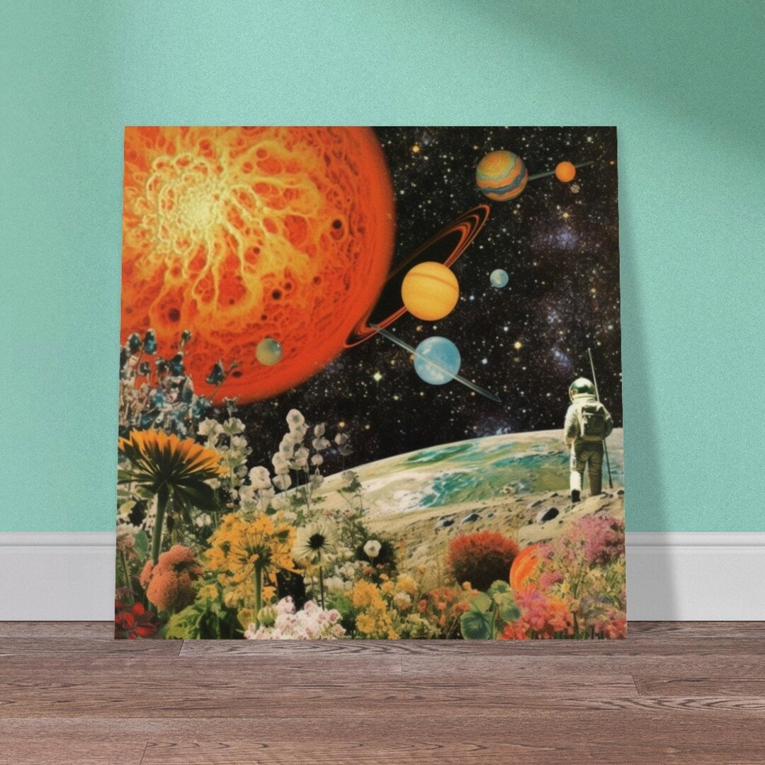 Astronaut Exploring Galaxy in Interstellar Space, Cosmos and Plants ...