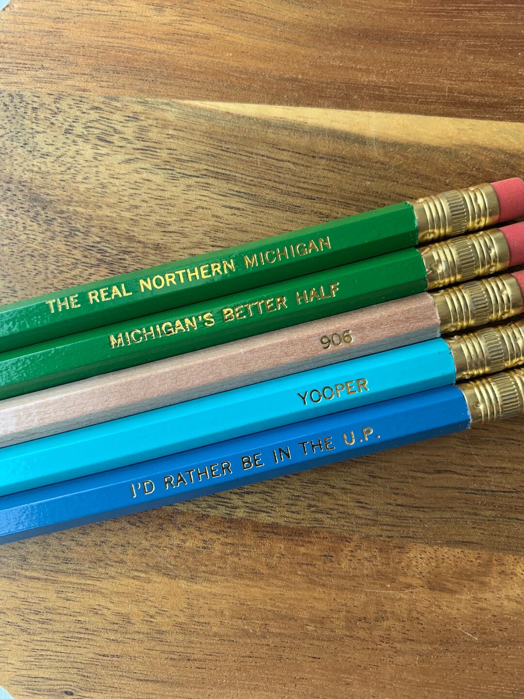 Michigan’s Upper Peninsula Pencil Set of 5 Gift Present Writing School ...