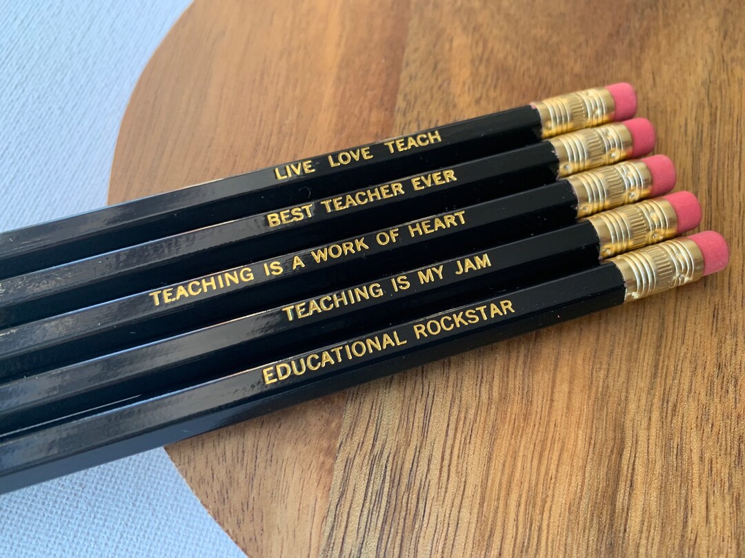 Teacher Pencil Set of 5 Gift Present Writing School Friend Coworker ...