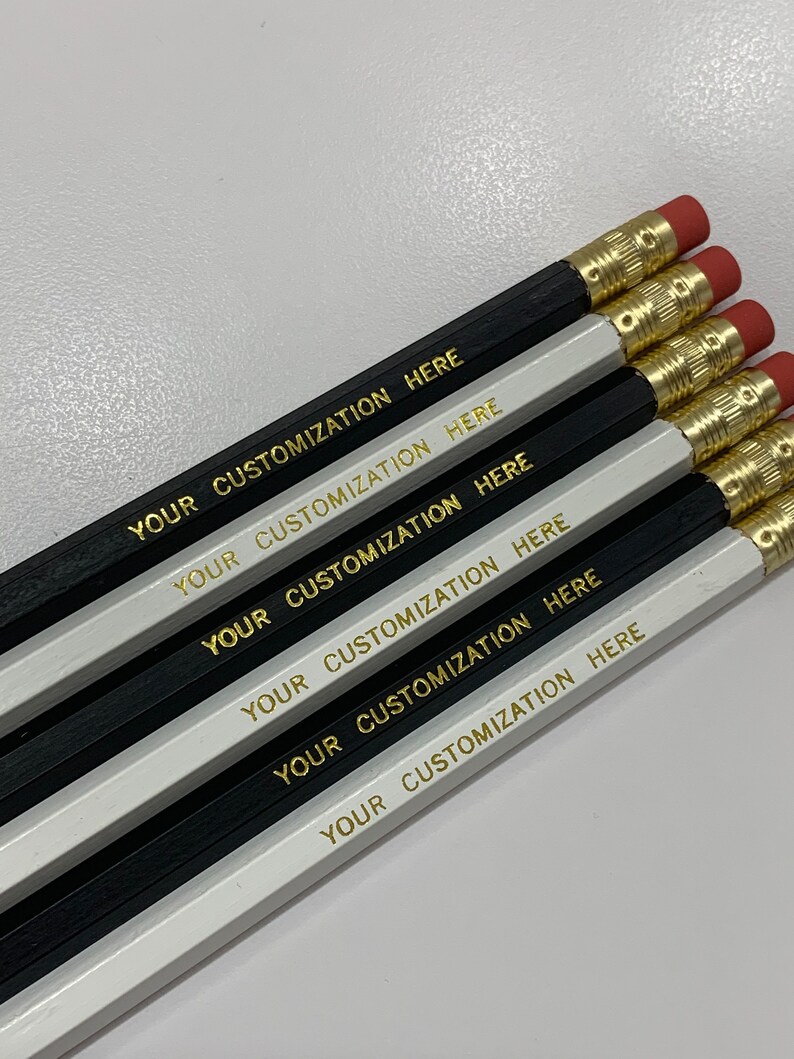 Personalized Pencil Set - Custom Pencils Foil Stamped Engraved Gift for ...