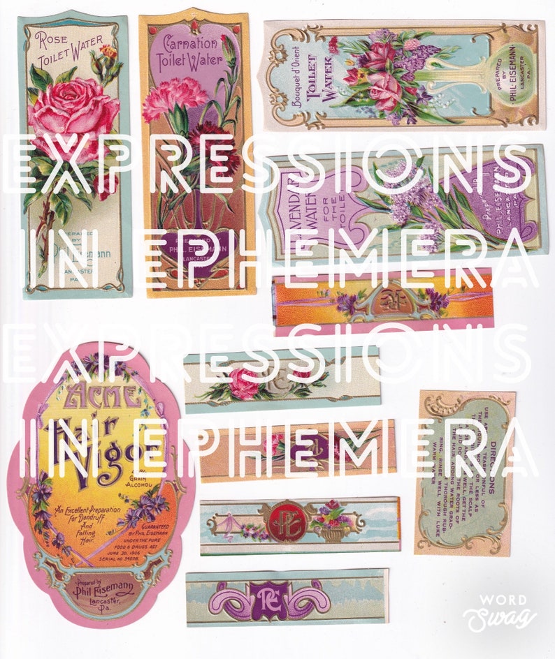 Vintage Beauty Product Labels-digital of Originals - Etsy