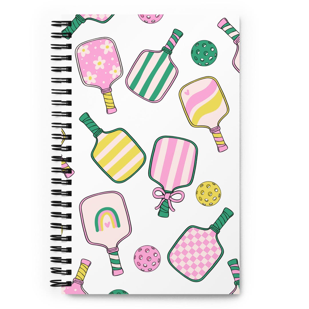 Pastel Pickleball Soft Cover Spiral Notebook | Original Design ...