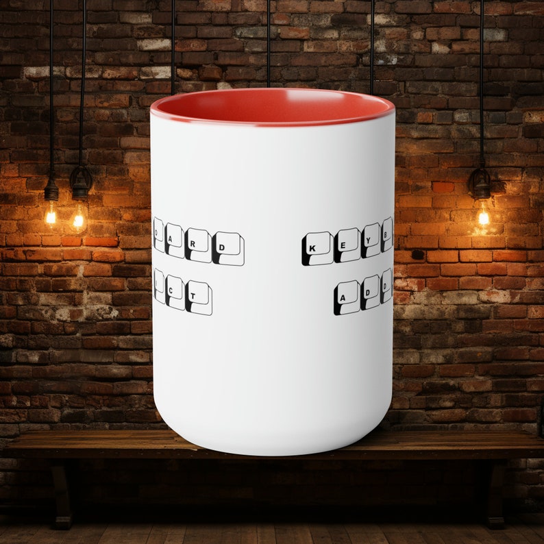 Mechanical Keyboard Coffee Mug - KEYBOARD ADDICT - 15oz - Nerdy Office ...