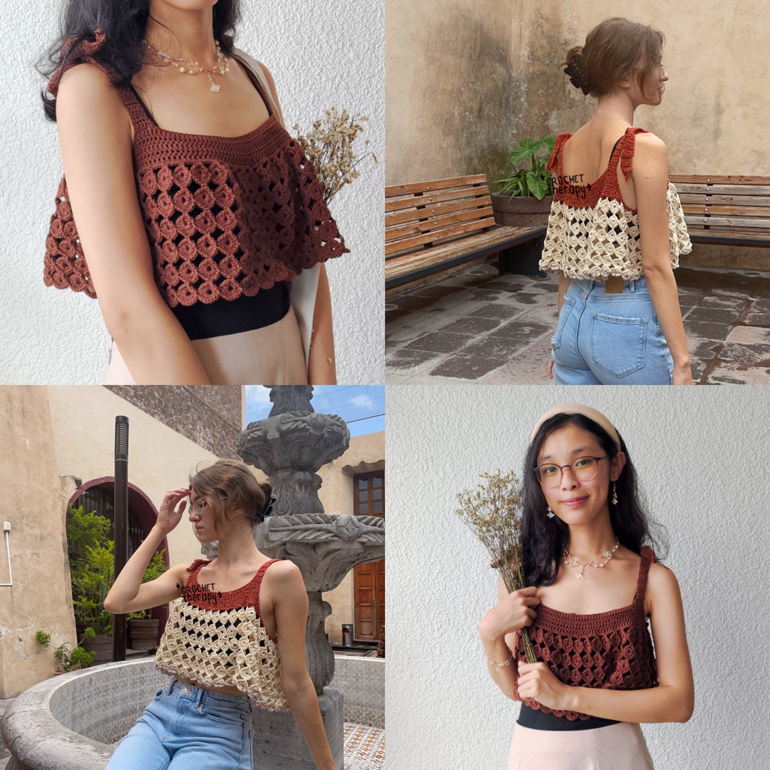 Yvette Crochet Flare Top Pattern: Beginner Friendly (PDF Pattern) - Etsy