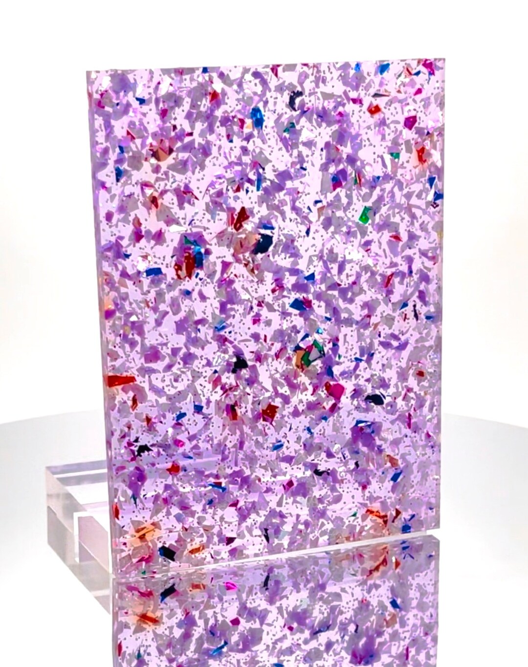 Acrylic Sheet for Laser Cutting Purple Transparent Glitter Confetti ...