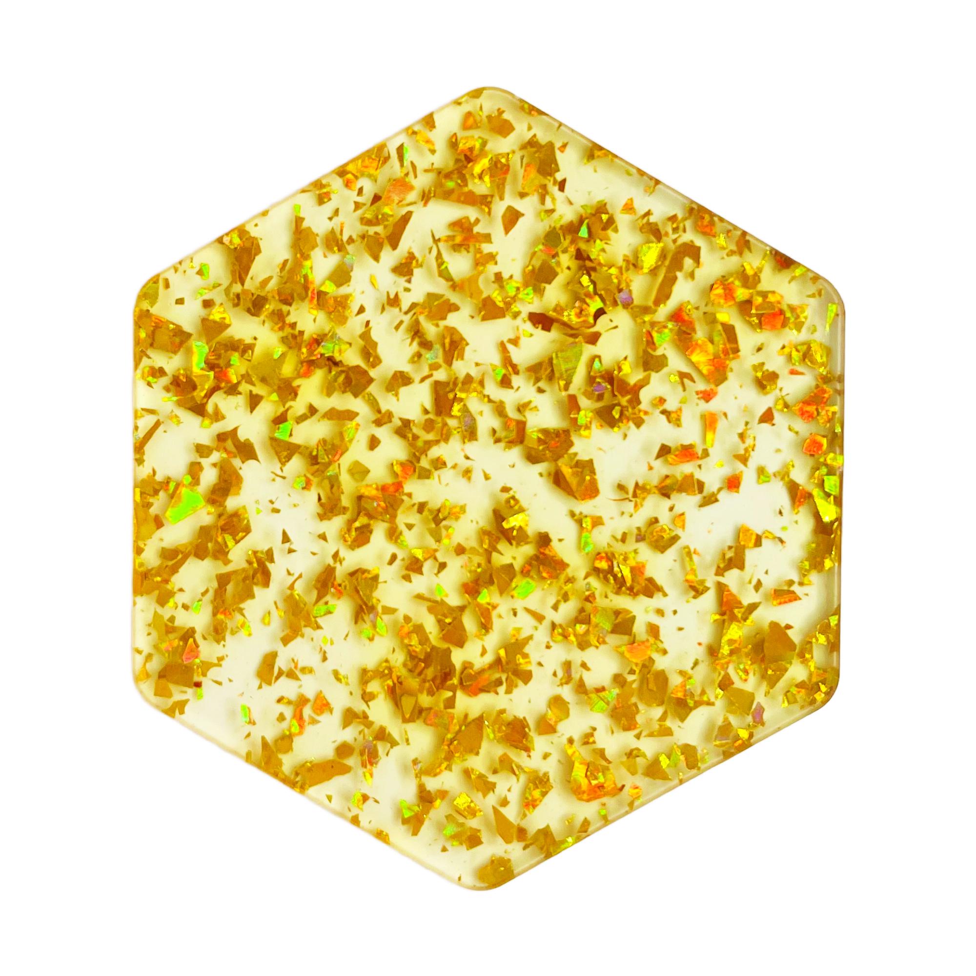 Acrylic Sheet for Laser Cutting With Gold Glitter 1/8 Iridescent, Clear ...