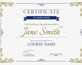 Certificate of Completion Template, Printable Lash Artist Certificate ...