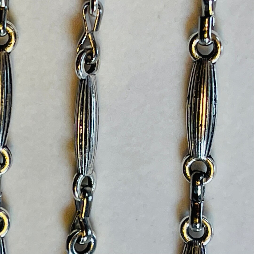 18mmx3.5mm Textured Antique Silver Color, Oval Chain Bars. Price by the ...