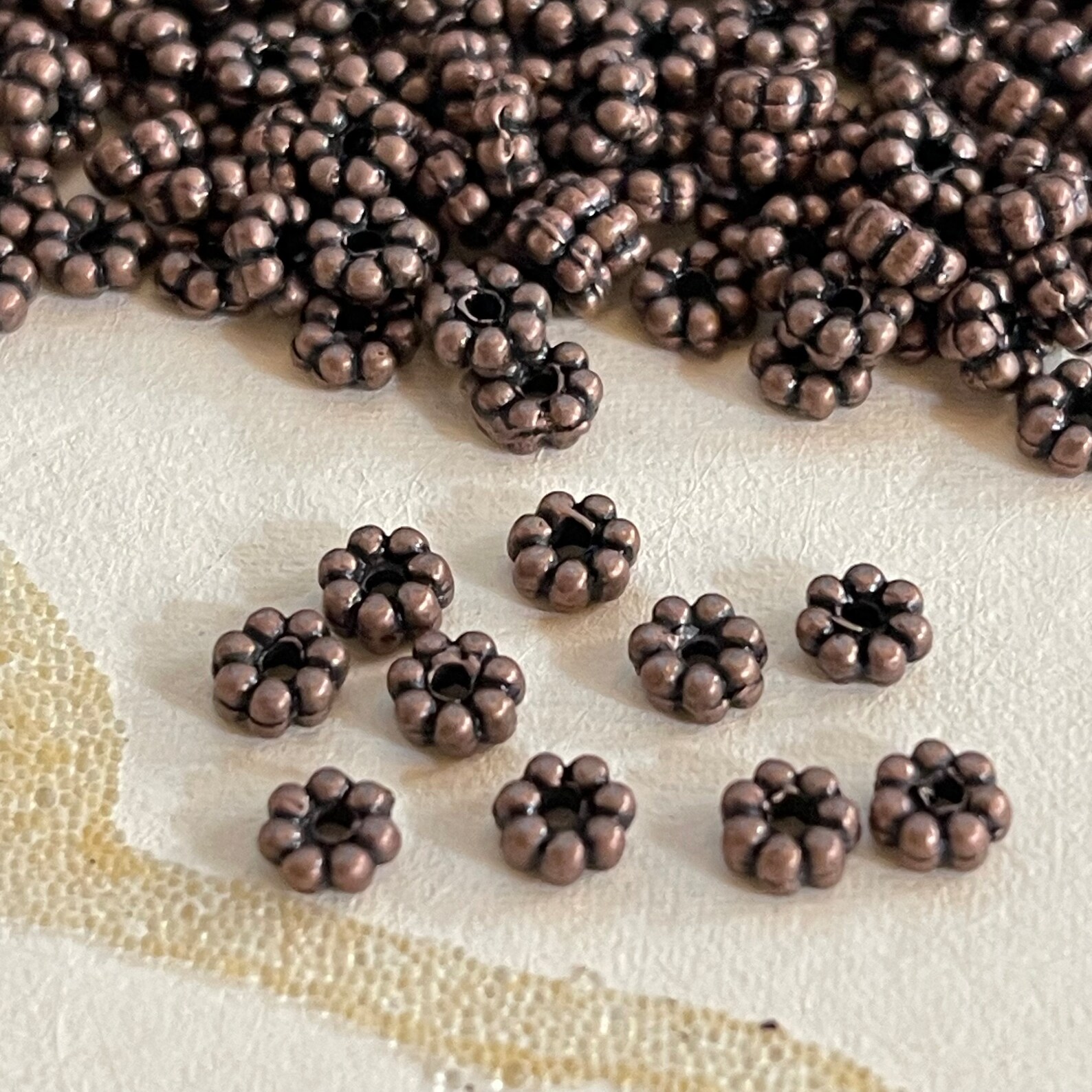 4.7mm, Small Copper Color Metal Flowers Bead Cap. 50 per Order B6-D1 - Etsy
