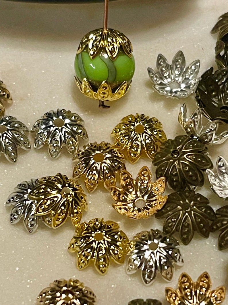 10mm, Multi Color Metal Bead Caps. 100 per Oder. - Etsy