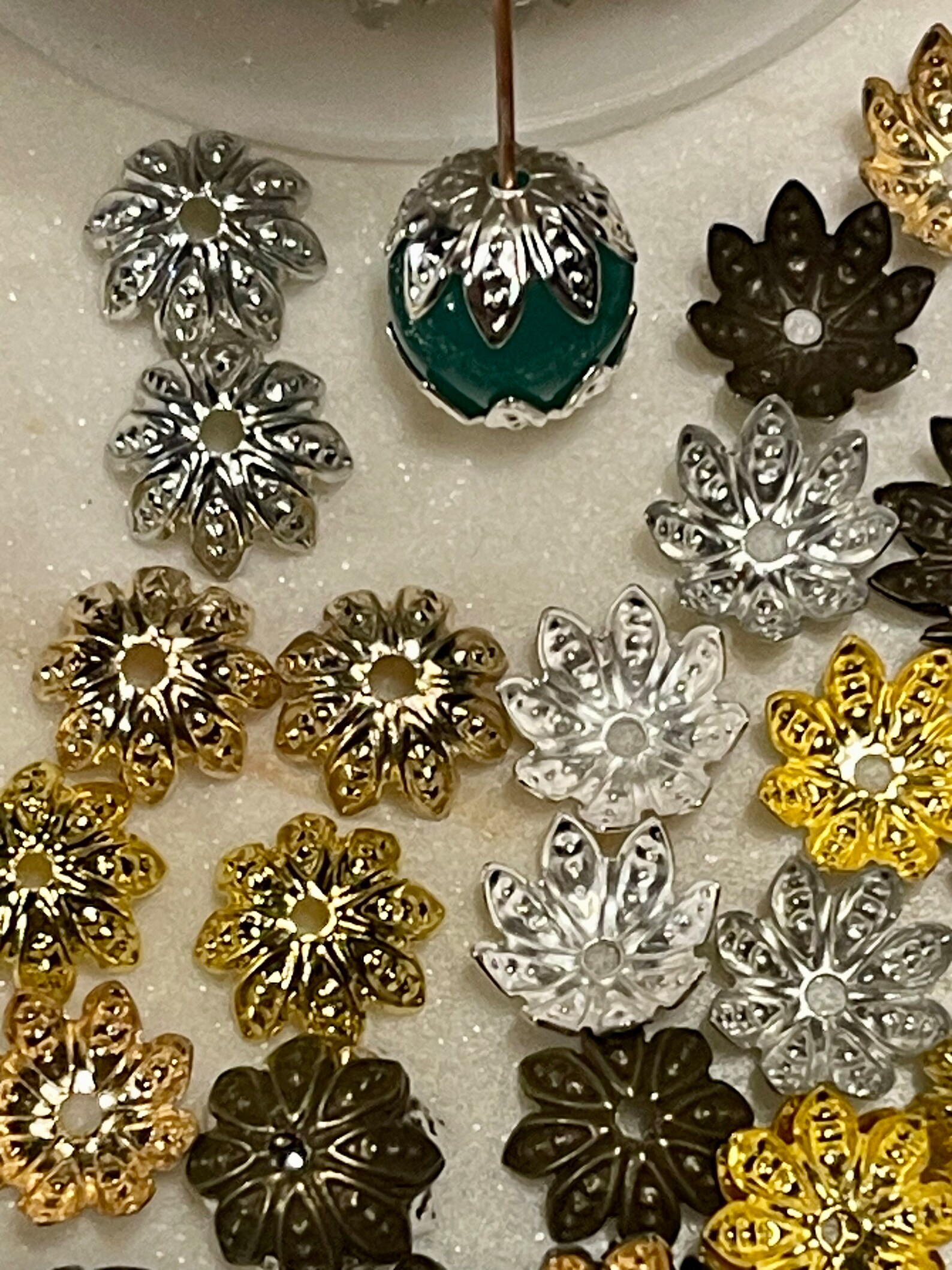 10mm, Multi Color Metal Bead Caps. 100 per Oder. - Etsy