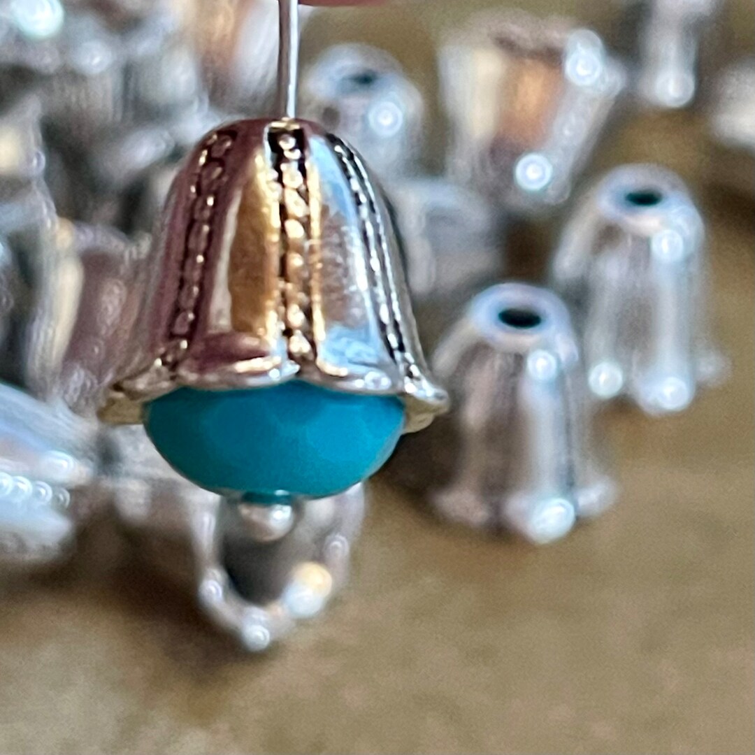 Bell Bead Cap, Antique Silver, 12mm X 12mm 8 per Order. - Etsy