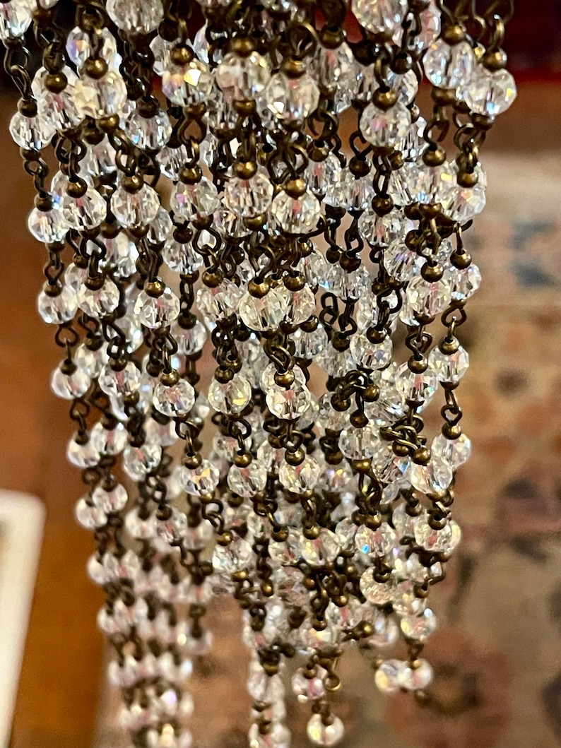 7.6mm X 6mm, Crystal Glass and Brass Bead, Bead Chain. It is Sold by ...