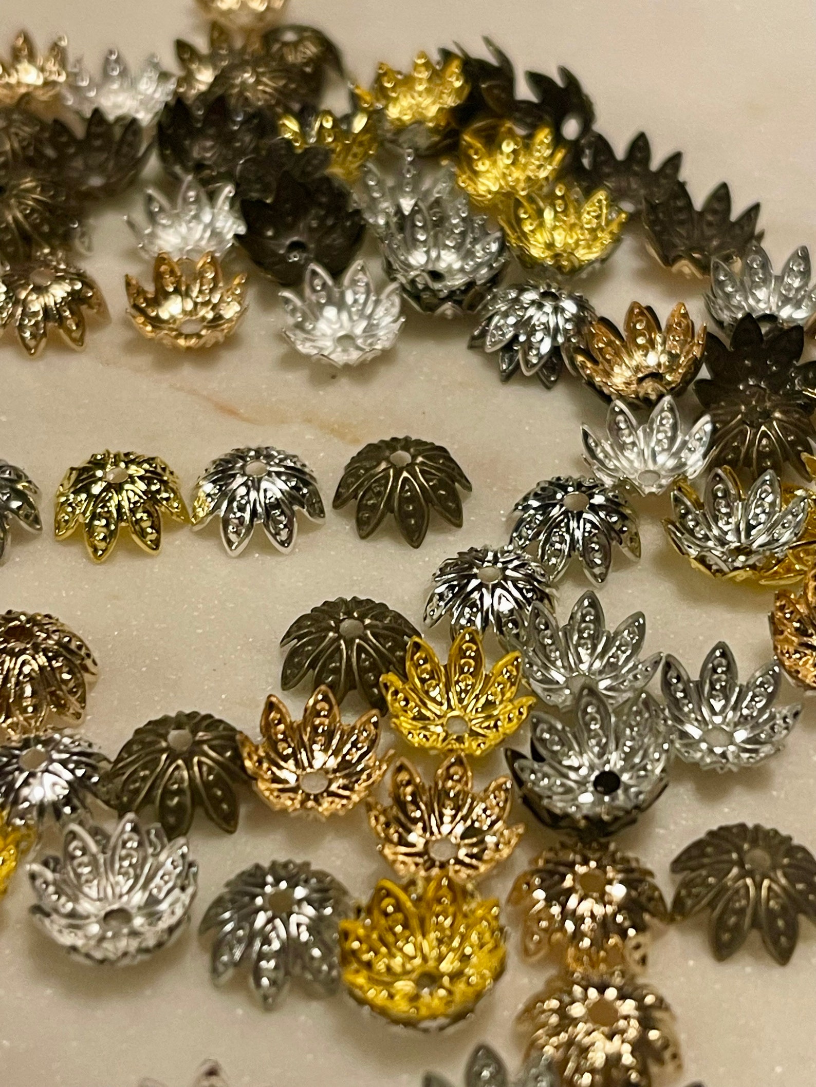 10mm, Multi Color Metal Bead Caps. 100 per Oder. - Etsy