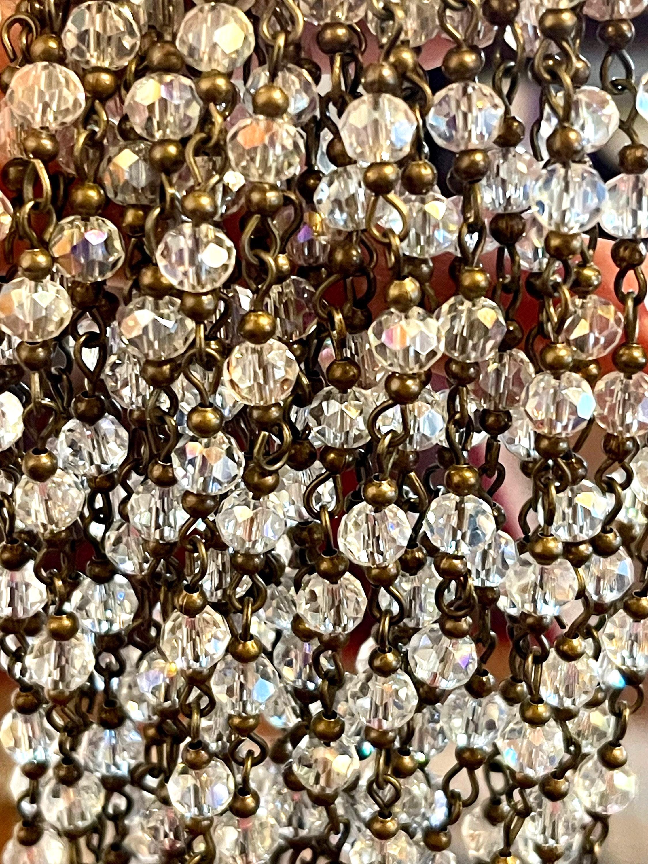7.6mm X 6mm, Crystal Glass and Brass Bead, Bead Chain. It is Sold by ...