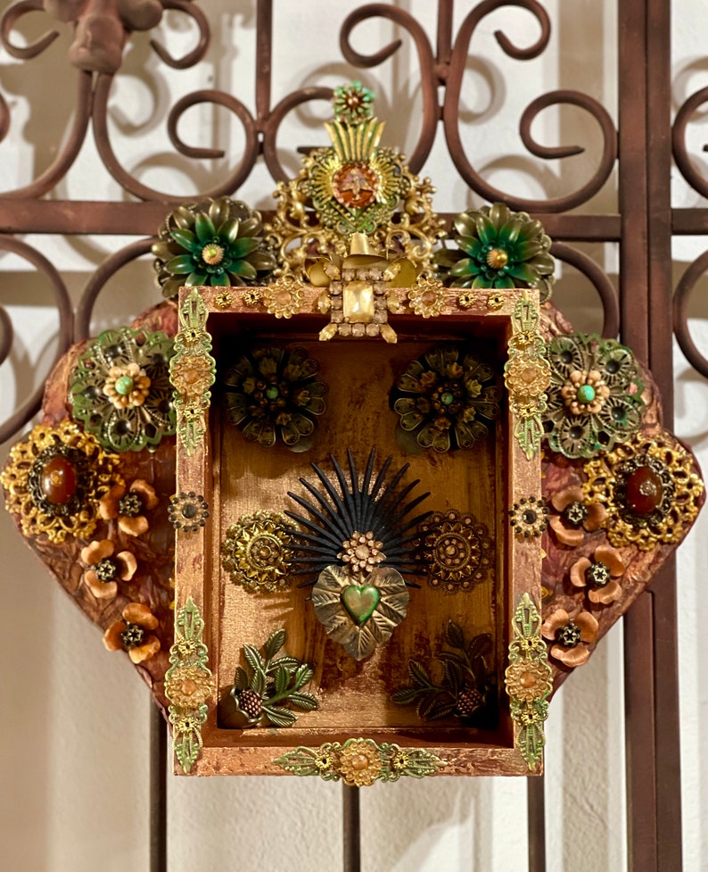 Sacred Heart Wall Shrine, Altar, Spirit Box, Shadow Box, Heart Shrine ...