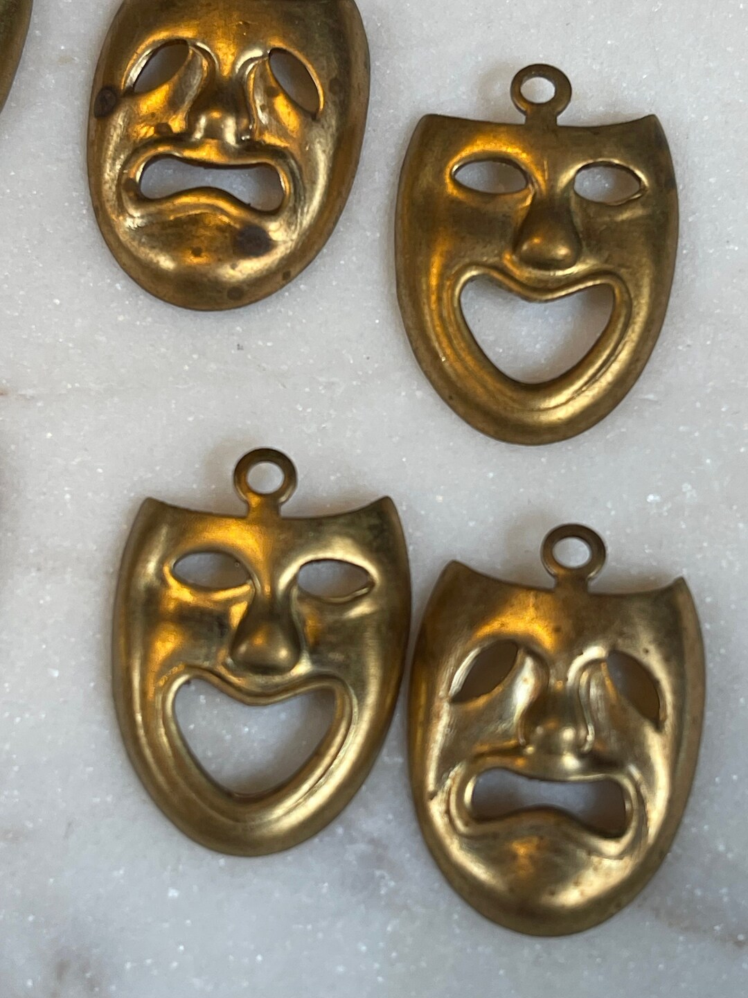 Vintage Commedia Dell'arte Masks (comedy and Tragedy Masks ) 22mm Tall ...