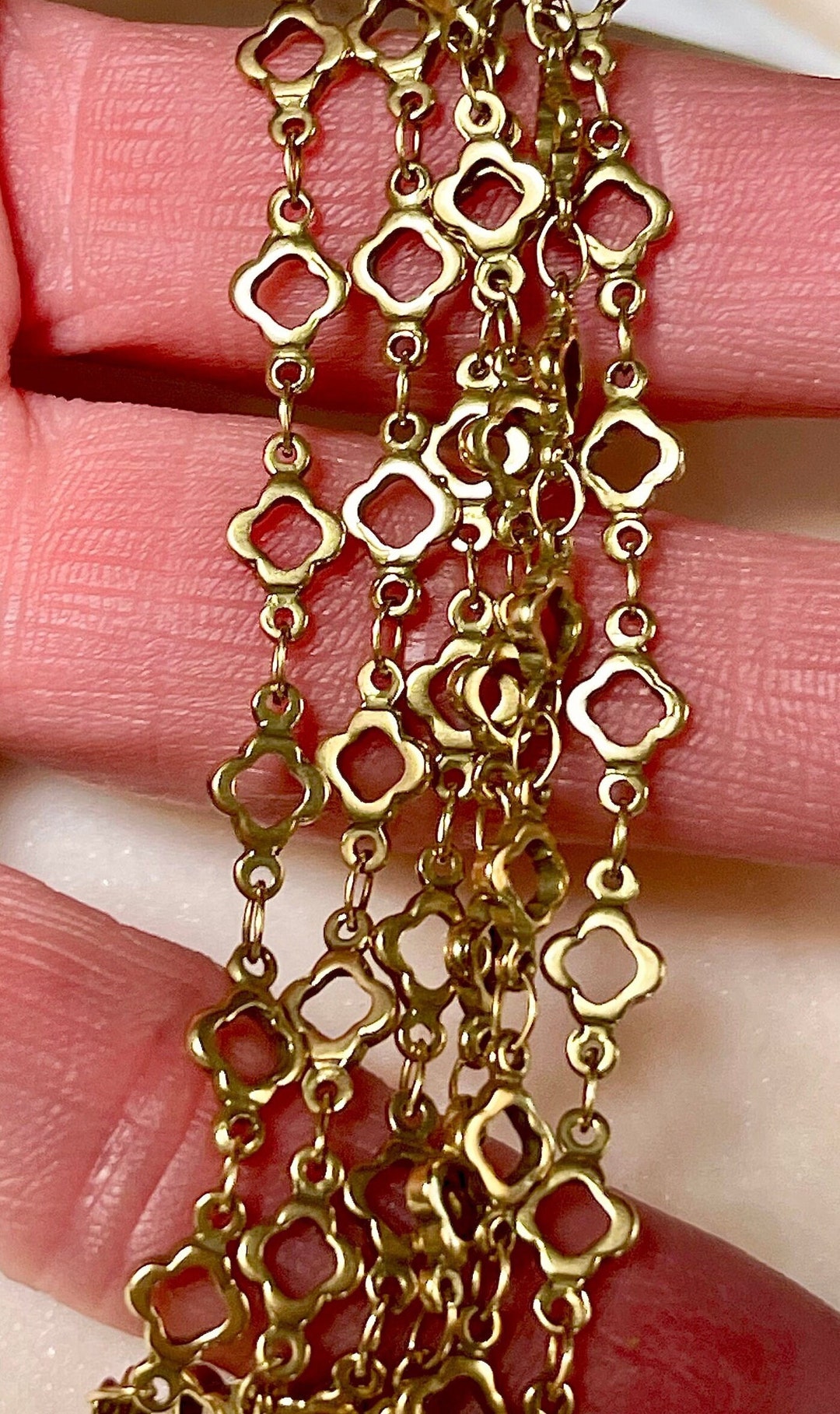 6mm X 10mm, Beautiful, Retro Gothic Design, Brass Chain. the Links Are ...