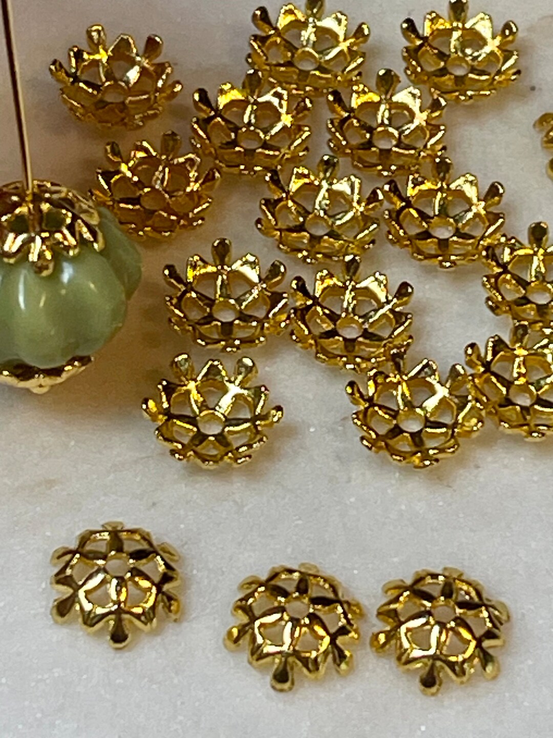 11x3.5mm, Open Design Gold Bead Cap, 20 per Order - Etsy