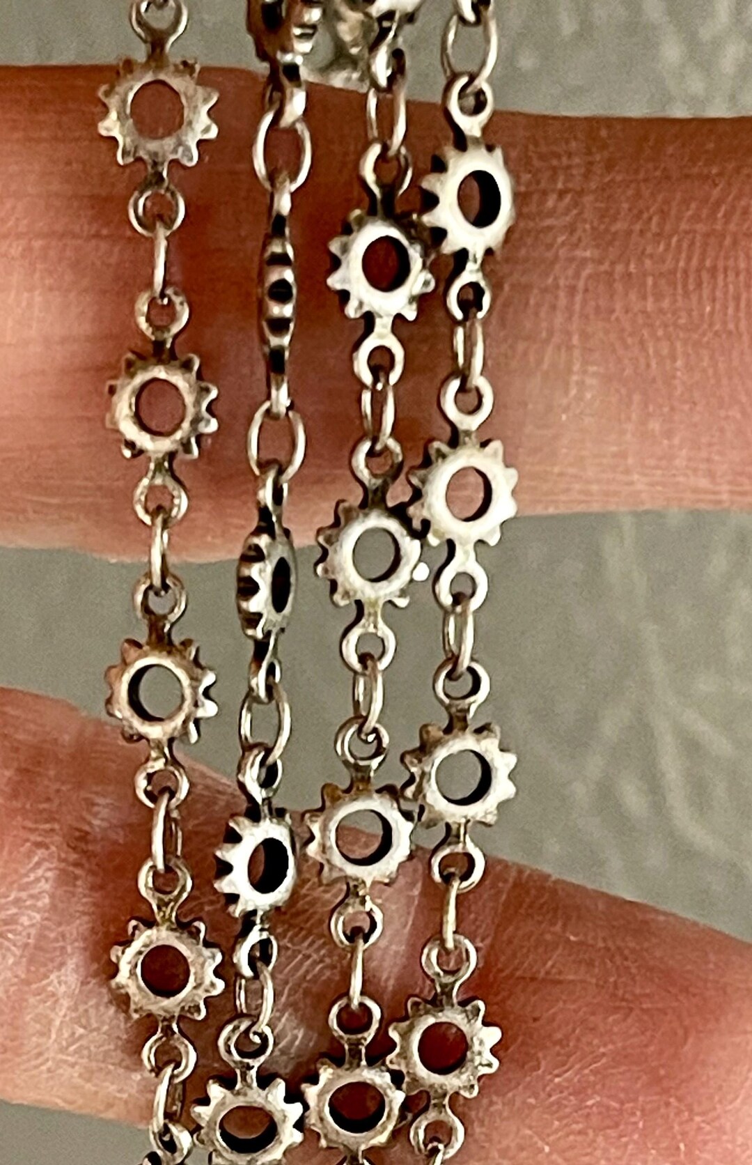 Handmade Solid Brass Cog Chain: Antiqued Silver Finish - Priced by the ...