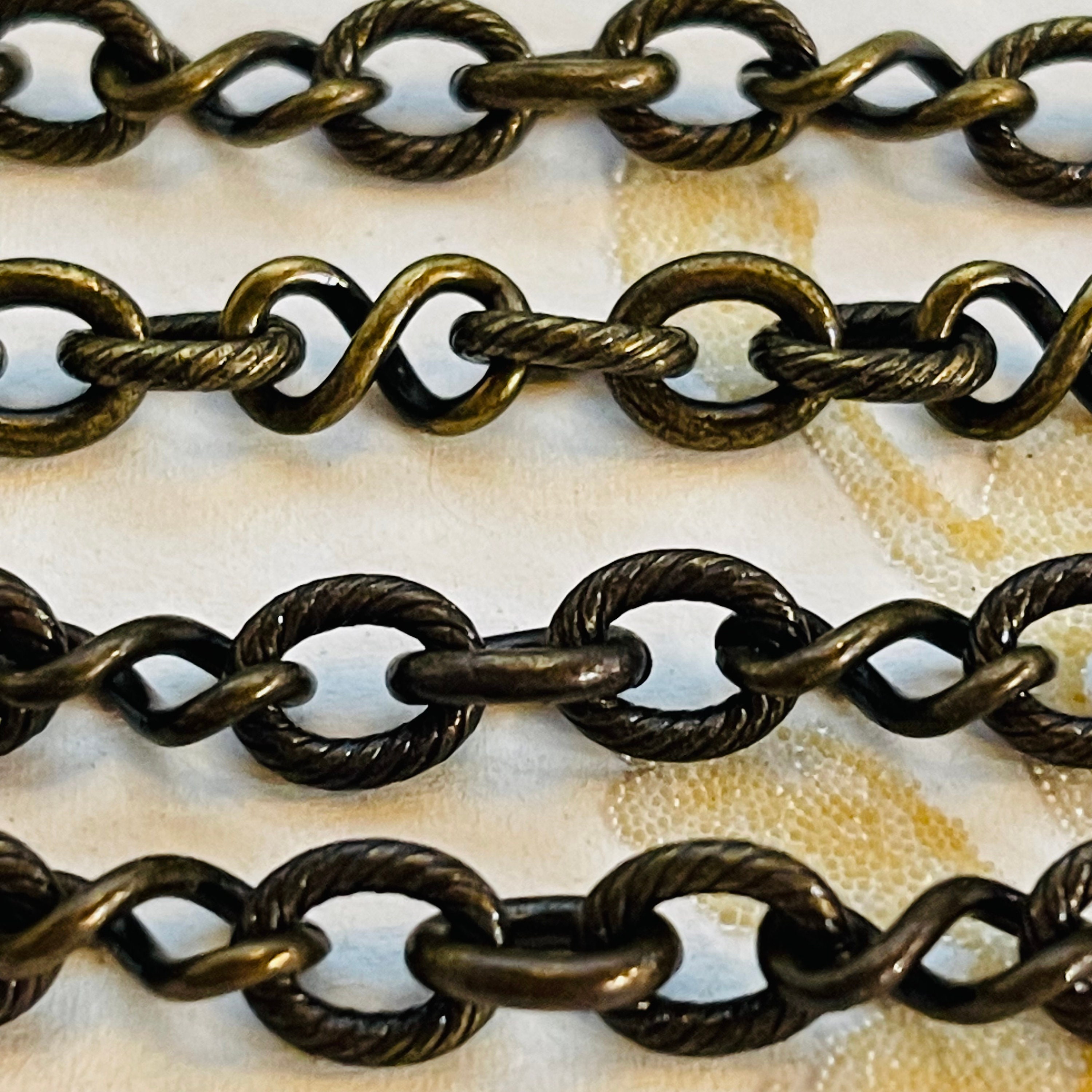 Twisted Link Chain, Antique Brass. Vintage Style. Priced by the Foot ...