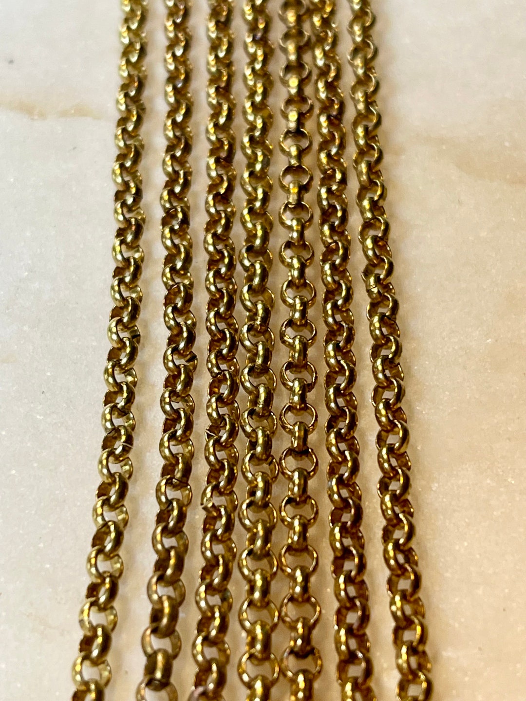 3mm Deep Gold Vintage Rolo Chain. Excellent Quality. Priced by the Foot ...