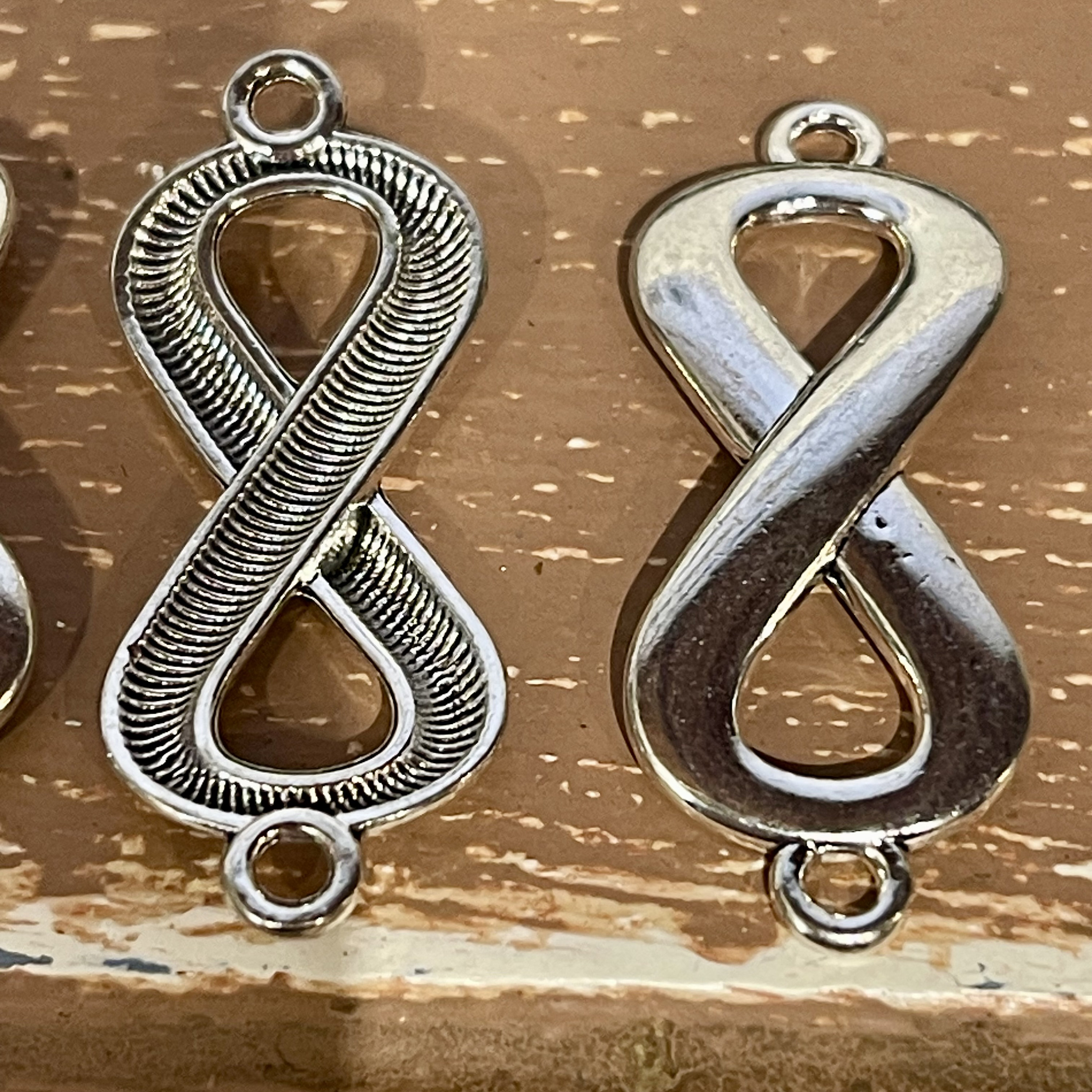 Infinity Links. Antique Silver. Size: About 37mm Long, 14mm Wide, 3mm ...