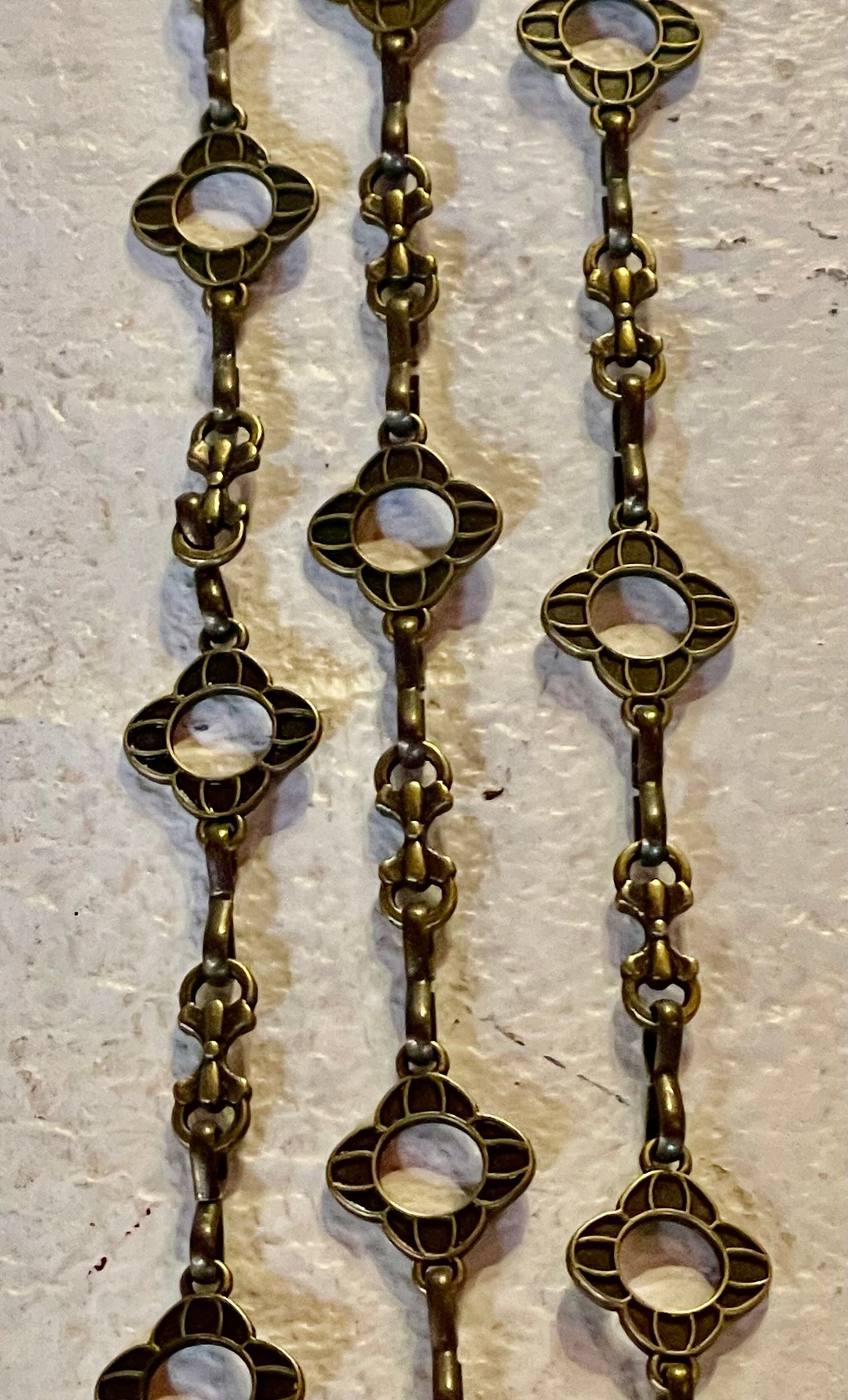 Gothic, Antique Brass Color, Large Chain.15mm X 19mm Gothic Disk. 16 ...