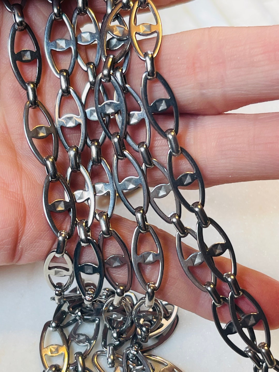 16.5mm X 7.5x1mm, Stainless Steel, Mariner Link Chain. Sold by the Foot ...