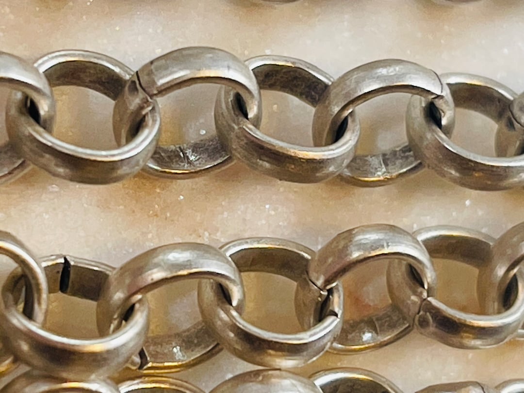 10mm, Silver Plate, Rolo Chain. Antiqued Soft Matte Silver Color, Nice ...